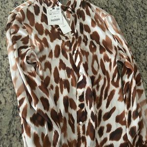 Zara | Tops | Zara Pattern Satin Blouse | Poshmark